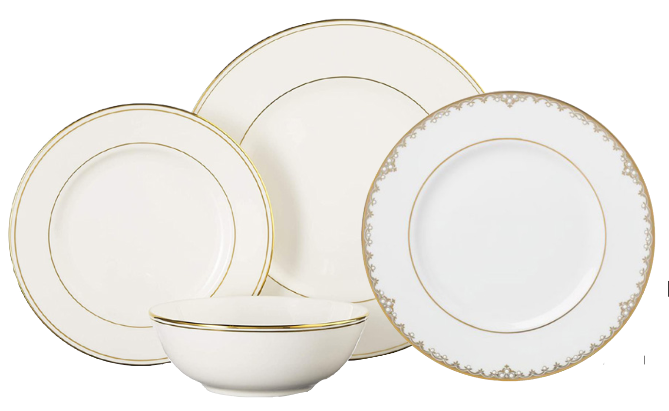 Lenox Federal Dinnerware - Gold Rim, Assorted Style Plates